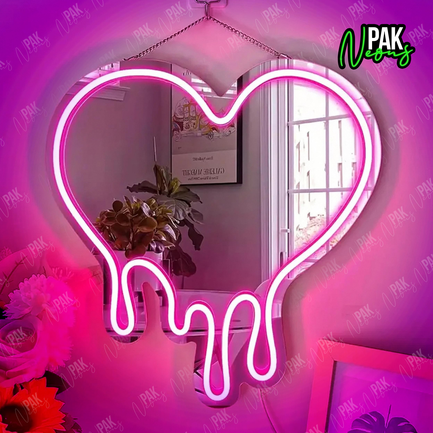 Melting Heart Neon Mirror Sign – urglowmate.com