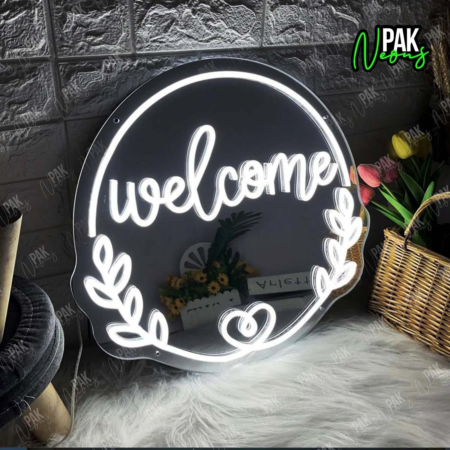 Welcome Neon Mirror Sign – urglowmate.com