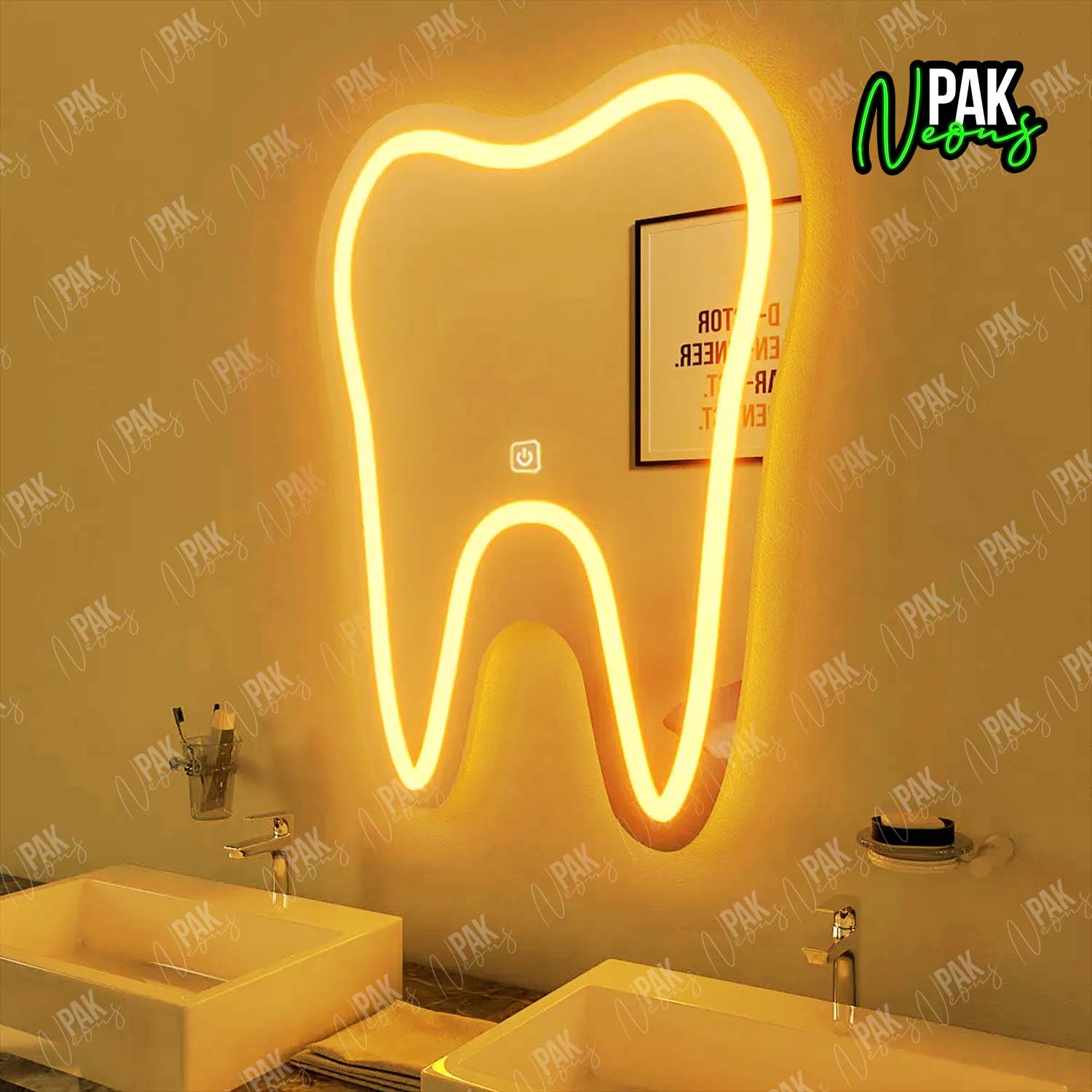 Tooth Shaped Neon Mirror Sign – urglowmate.com